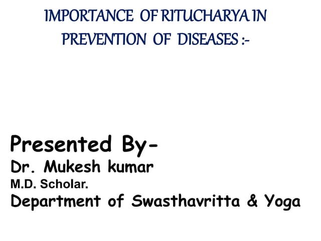 Ritucharya final presentation | PPT