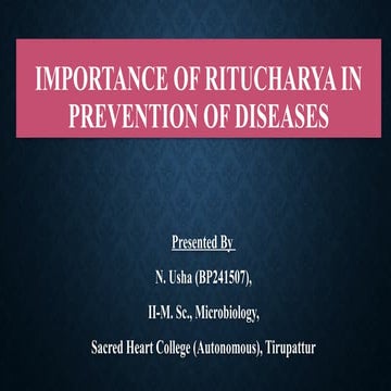 Importance of Ritucharya in Disease Prevention and Seasonal Health ...