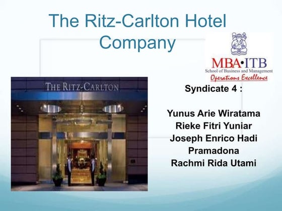 Ritz carlton credo | DOC | Hotels and Motels | Travel Type