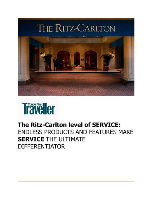 Ritz carlton credo | DOC | Hotels and Motels | Travel Type