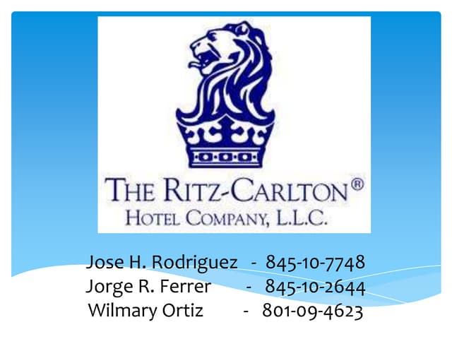 Ritz Training & Development | PPTX | Hospitality Industry | Industries