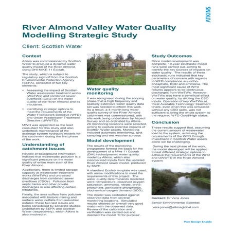 River Almond valley water quality modelling strategic study for ...