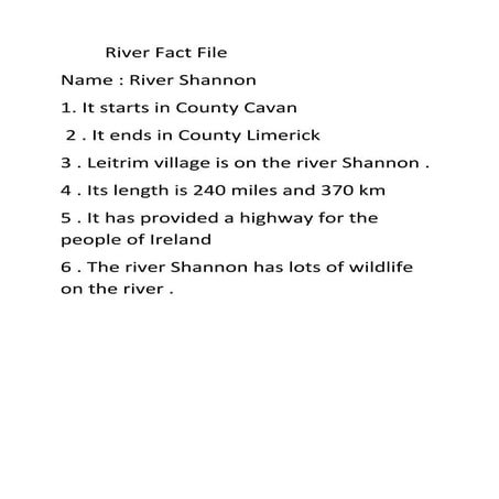 River fact file | DOCX