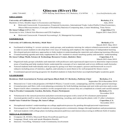 River he resume | PDF