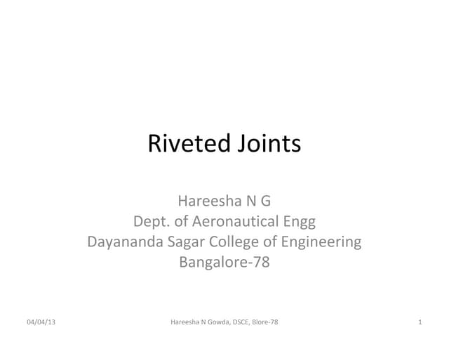 Drawing of Rivets | PPT