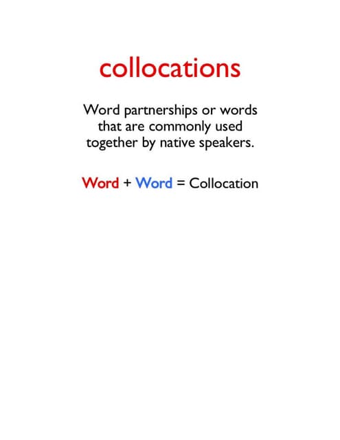 Collocations presentation | PPTX