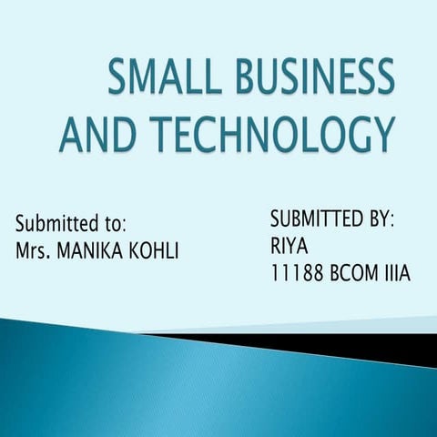 Small business and technology with examples | PPTX