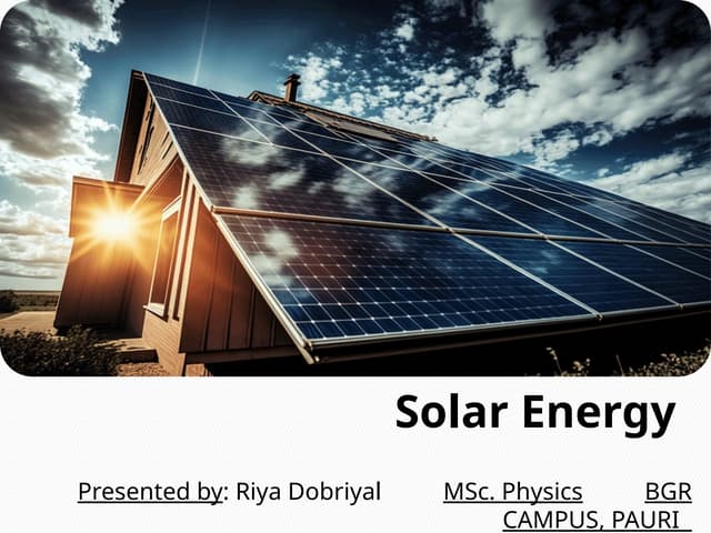 Solar Power Generation | PPTX | Science