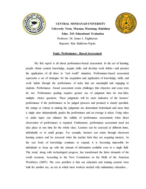 Academic Performance Rating Scale | PDF | Standardized Testing ...