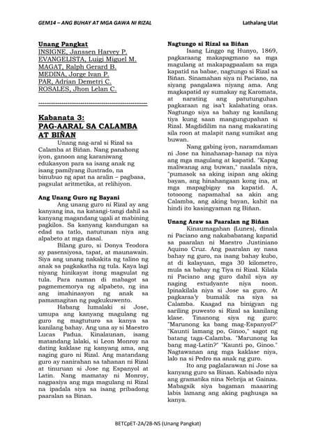 Rizal - Kabanata 4 | PPTX