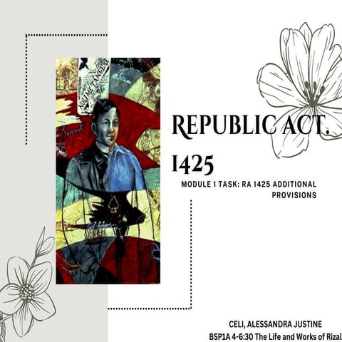 rizal - ra 1425 add. provisions.pdf | National & Civic Holidays | Holidays