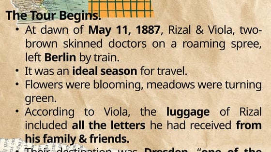 Rizal’s grand tour of Europe with viola 1888 | PPTX | Europe Travel ...