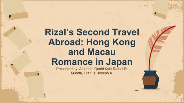 Rizal In Japan and Romance with O-sei-san | PPTX
