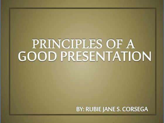 Principles of presentation | PDF