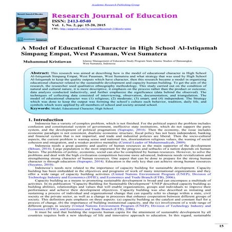 Character Education Evaluation Model Based On School Culture for ...