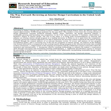 The Way Forward: Reviewing an Interior Design Curriculum in the United ...
