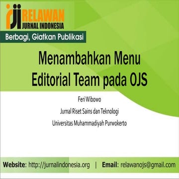 Cara Mudah Menambahkan Menu Editorial Team pada OJS | PPTX