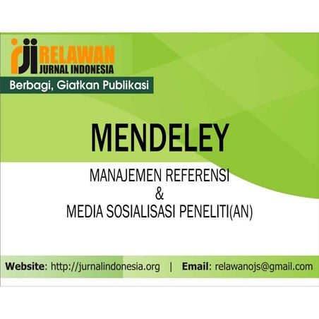 Mendeley - Manajemen Referensi dan Media Sosialisasi Penelitian | PDF
