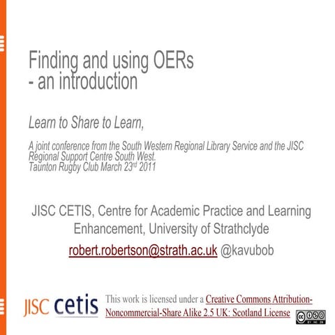 Open Educational Resources and Reuseable Learning Objects | PPTX
