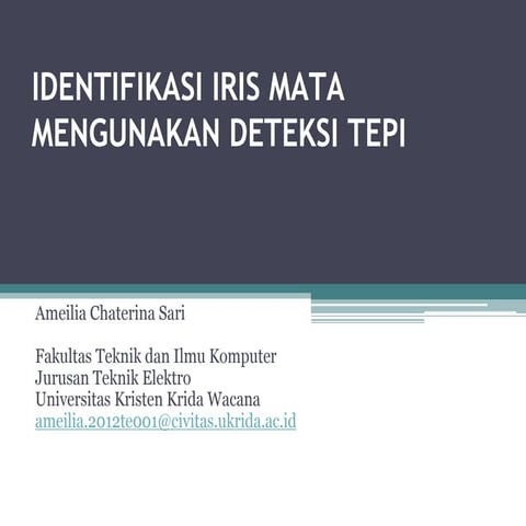 Identifikasi Iris Mata (Edge Detection) | PPTX