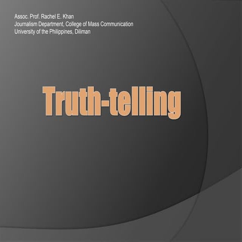 Media Ethics: Truth-telling | PDF