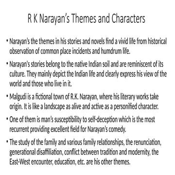 R K Narayan’s Themes and Characters.pptx