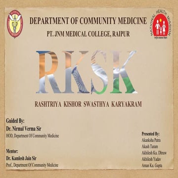 RKSK New.pptx(RMNCH A) , RKSK focus on the age group of 10-19 yr adolescents. The objective of ...