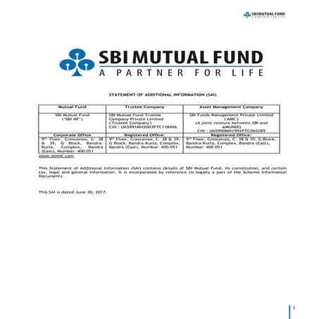 Additional Information of SBI Mutual Fund- Wishfin | PDF