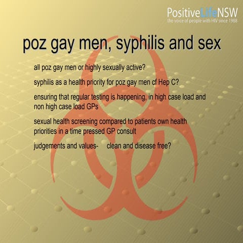 Poz gay men, syphilis and sex | PPT