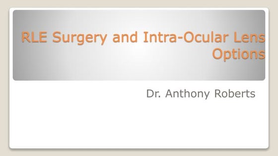 Multifocal Intraocular Lens Implants After Cataract Surgery | PPTX