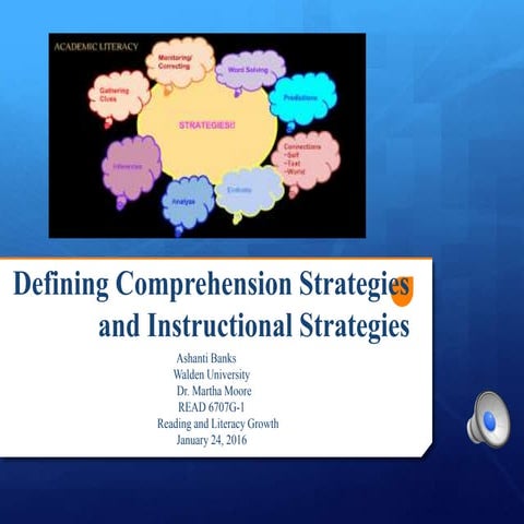 Defining Comprehension Strategies and Instructional Strategies | PPTX