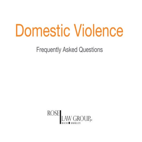Domestic Violence: Frequently Asked Questions | PPT