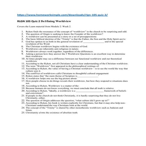 RLGN 105 Quiz 2 Liberty Homeworksimple.docx