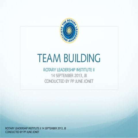 Rli ii team building | PPT