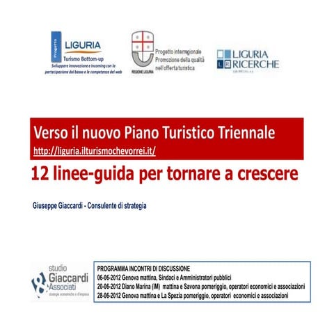 Verso il nuovo piano turistico triennale della Liguria: 12 linee guida ...