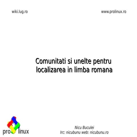 Comunitati si unelte pentru localizarea in limba romana | PDF