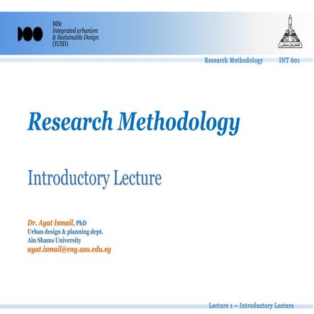Research methodology 1 | PPTX