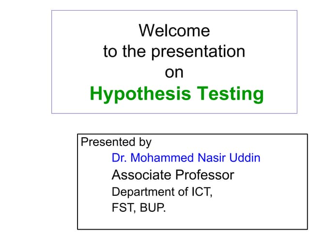 Rm 10 Hypothesis Testing Ppt Educational Assessment Education