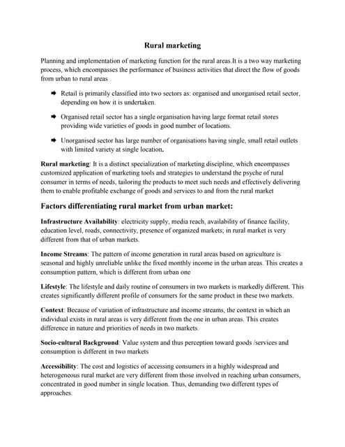 Rural Marketing | PPT