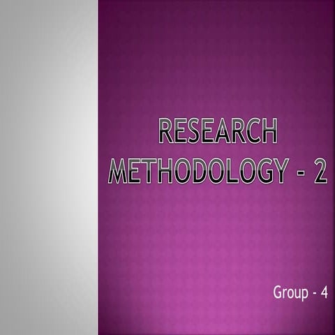 Research to study food expenditure pattern | PPT