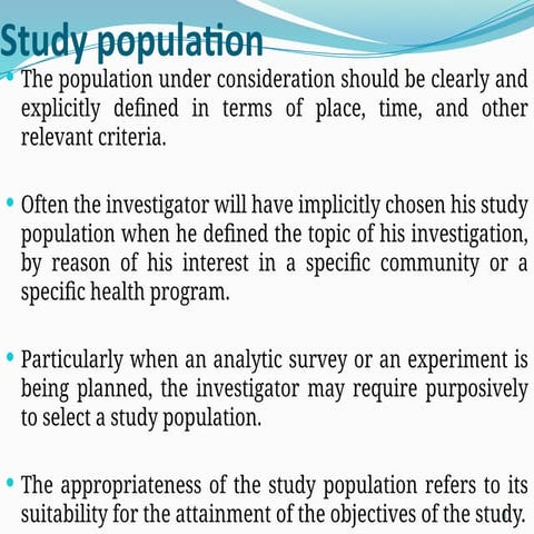 Criteria for proper selection of Study area, Population and Sample.pptx
