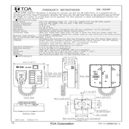 Rm 300 mf fireman`s microphone | PDF