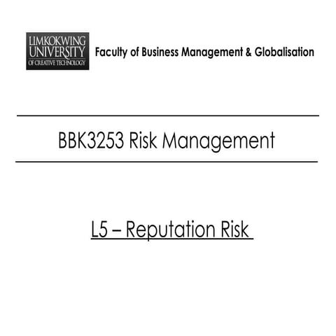 Reputation risk management, Characteristics, Management | PPT