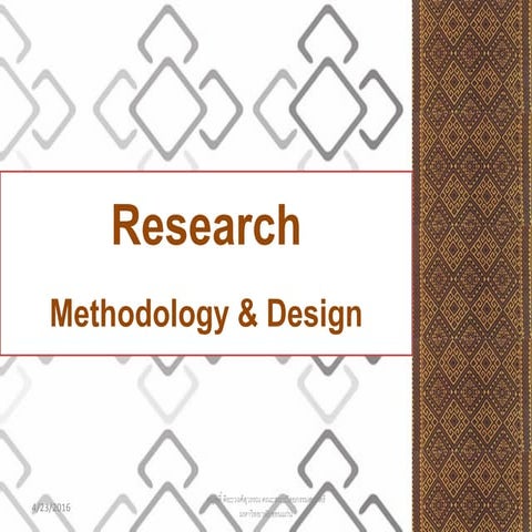 Research methodology & Design | PDF