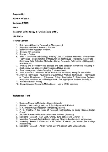 Research methodology theory chapt. 1- kotthari | DOCX