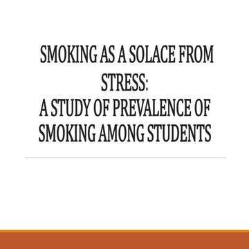 A study of prevalance of smoking among youth in pakistan | PPTX