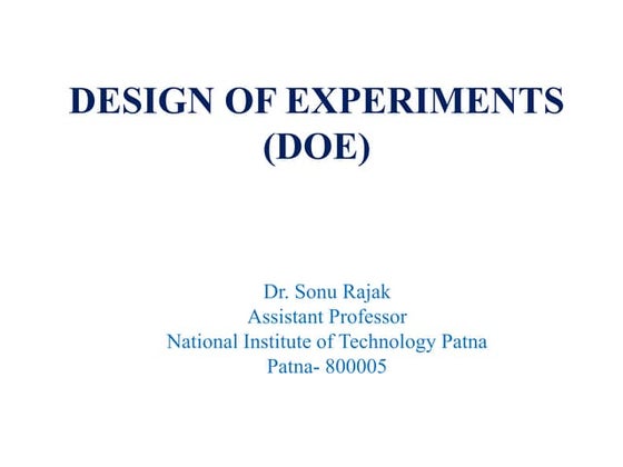 Factorial design, biostatistics and research methodology | PPT