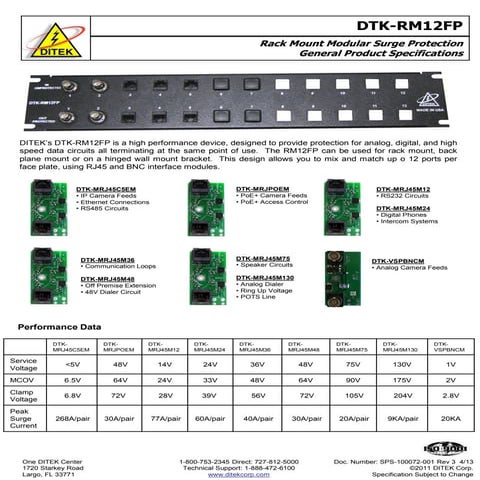 Ditek DB Data Sheet | PDF