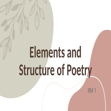 Rm 2 2 Structure And Forms Of Poetry Pptx