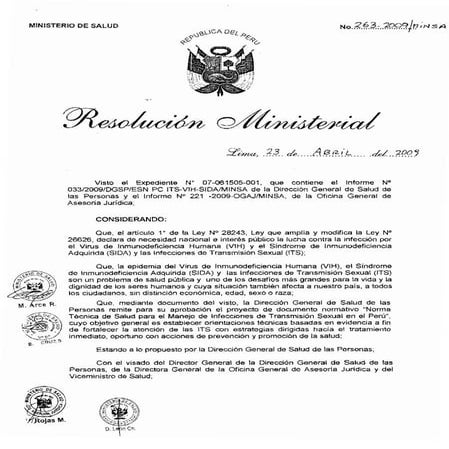 Rm 263 2009-minsa - nts manejo de its | PDF